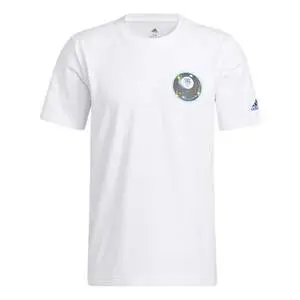 Adidas Tmac Tee 8 Pattern Printing Round Neck Pullover Short Sleeve White T-shirt