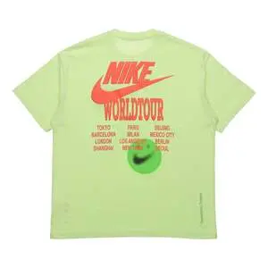 Nike Back Printing Embroidered Logo Sports Round Neck Short Sleeve - Green
