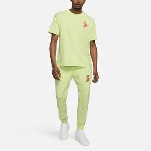 Nike Back Printing Embroidered Logo Sports Round Neck Short Sleeve - Green