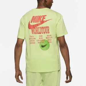 Nike Back Printing Embroidered Logo Sports Round Neck Short Sleeve - Green