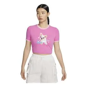 Nike Graphic Slim Crop T-shirt - Pink