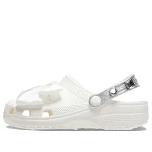 CROCS Classic Clogs With Bow Detailing - White