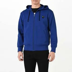 Play Comme Des Garcon Zip Up Hoodie With Heart Logo