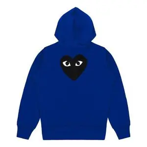 Play Comme Des Garcon Zip Up Hoodie With Heart Logo - Blue