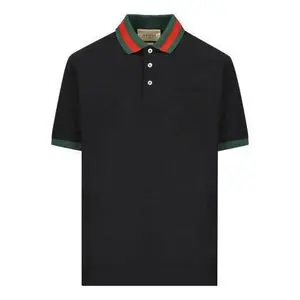 Gucci Cotton Piquet Polo With Web Collar