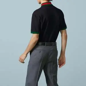 Gucci Cotton Piquet Polo With Web Collar