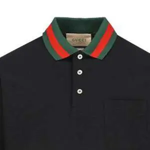 Gucci Cotton Piquet Polo With Web Collar