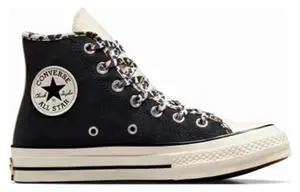 CONVERSE Chuck Taylor 70s High Top Sneakers With Leopard Print Accents - Black/white/brown