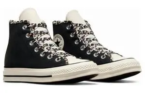 CONVERSE Chuck Taylor 70s High Top Sneakers With Leopard Print Accents - Black/white/brown