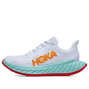 Hoka One One Carbon X 2 Athletic Sneakers - White/blue