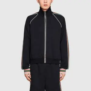 Gucci G Alphabet Knit Zipper Jacket - Black