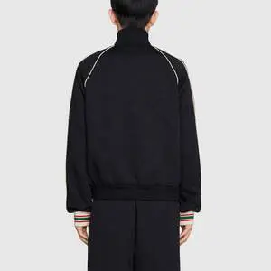 Gucci G Alphabet Knit Zipper Jacket - Black
