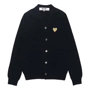 Play Comme Des Garcon Cardigan Gold Emblem - Navy