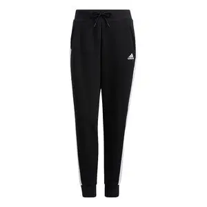 Adidas Fleece Contrast Stripe Side Pants - Black