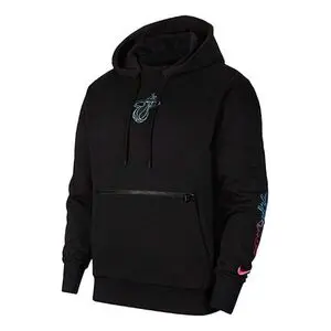 Nike Miami Heat Basketball Sports Printing Hoodie - Black