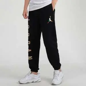 JORDAN Colorful Flying Logo Printing Sports Long Pants - Black