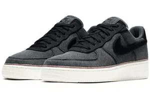 Nike Force 1 Low Premium Denim Sneakers - Black