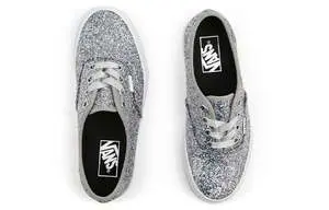 VANS Authentic Glittered Low Top Sneakers - Silver/white