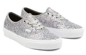 VANS Authentic Glittered Low Top Sneakers - Silver/white