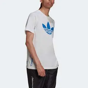 Adidas Originals Trefoil C Tee1 Printing Round Neck Short Sleeve White - Multi-color