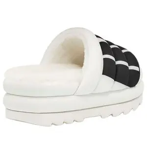 UGG Maxi Slide With Logo Detailing - White/black