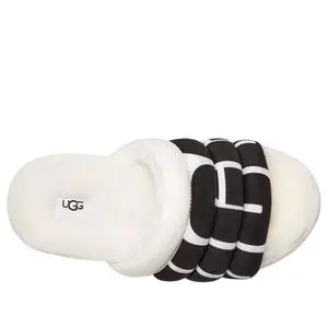 UGG Maxi Slide With Logo Detailing - White/black