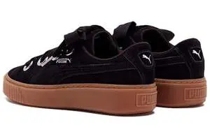PUMA Platform Kiss Suede Low Top Sneakers - Black