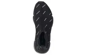 Balenciaga Speed 2.0 Knit Sneakers With Allover Logo - Black/white