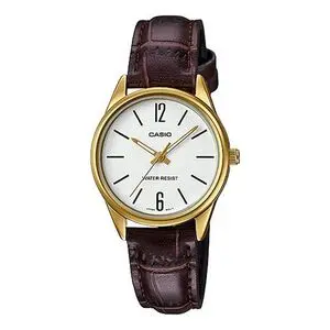 Casio Quartz Analog Watch With Leather Strap