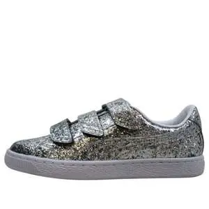 PUMA Basket Strap Glitter Sneakers - Silver