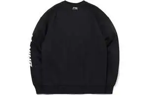 LI-NING Embroidered Logo Fleece Lined Pullover - Black