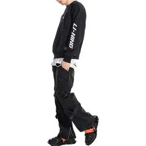 LI-NING Embroidered Logo Fleece Lined Pullover - Black