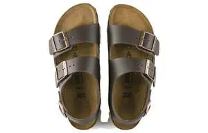 BIRKENSTOCK Milano Leather Sandals - Dark Brown