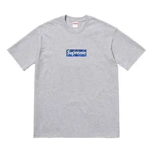Supreme Fw19 Week 17 Bandana Box Logo Tee Cashew Short Sleeve Gray - Grey