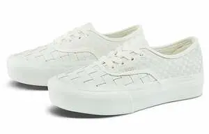 VANS Authentic Platform Woven Sneakers - White/grey