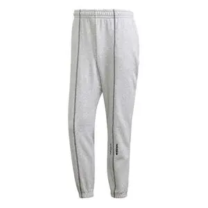 Adidas Originals Embroidered Logo Solid Color Bundle Feet Sports Pants/trousers/joggers Gray - Default Color