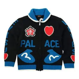 PALACE X Evisu Cowichan Knit Jacket - Black/blue/red