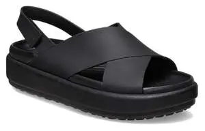 CROCS Brooklyn Luxe Cross Strap Platform Sandals - Black