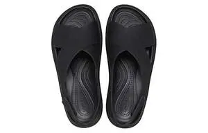 CROCS Brooklyn Luxe Cross Strap Platform Sandals - Black