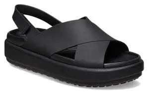 CROCS Brooklyn Luxe Cross Strap Platform Sandals - Black