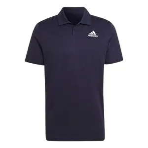 Adidas Logo Printing Solid Color Short Sleeve Polo Shirt Navy Blue - Multi-color