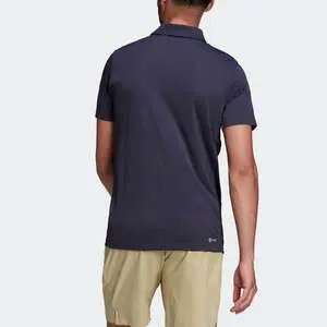 Adidas Logo Printing Solid Color Short Sleeve Polo Shirt Navy Blue - Multi-color