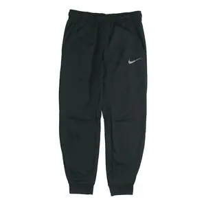 Nike Logo Printed Fleece Casual Cuffed Sweatpants - Black