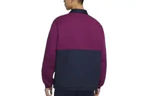 Nike Colorblock Fleece Polo Couple Style Purple