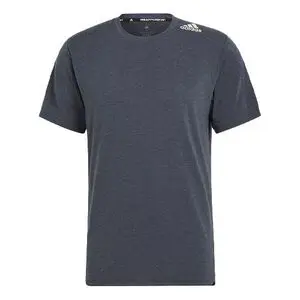 Adidas Solid Color Athleisure Casual Sports Round Neck Short Sleeve Gray T-shirt - Grey