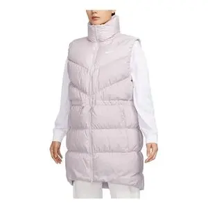 Nike Down Vest With Stand Collar And Zipper Closure - Black