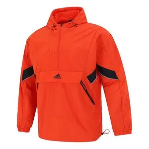 Adidas Athleisure Casual Sports Running Training Woven Hooded Jacket - Red