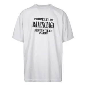 Balenciaga Property Vintage T-shirt Large Fit 'white Black - White/black