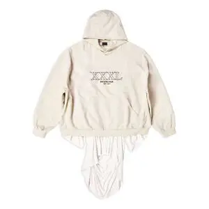 Balenciaga Xxxl Patched Oversized Hoodie - Ecru