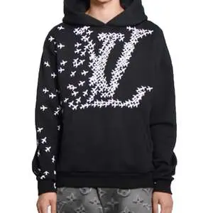 LOUIS VUITTON Printed Hooded Long Sleeve Sweatshirt